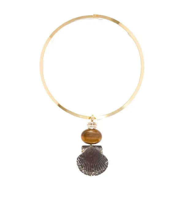 JENNIFER BEHR Gold-tone Shell Necklace - Yellow