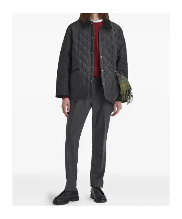 Barbour Corduroycollar Diamondquilted Overshirt Jacket
