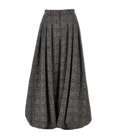 Emporio Armani Pleated Wide-leg Trousers In Washed Virgin Wool Check