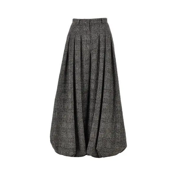 Emporio Armani Pleated Wide-leg Trousers In Washed Virgin Wool Check