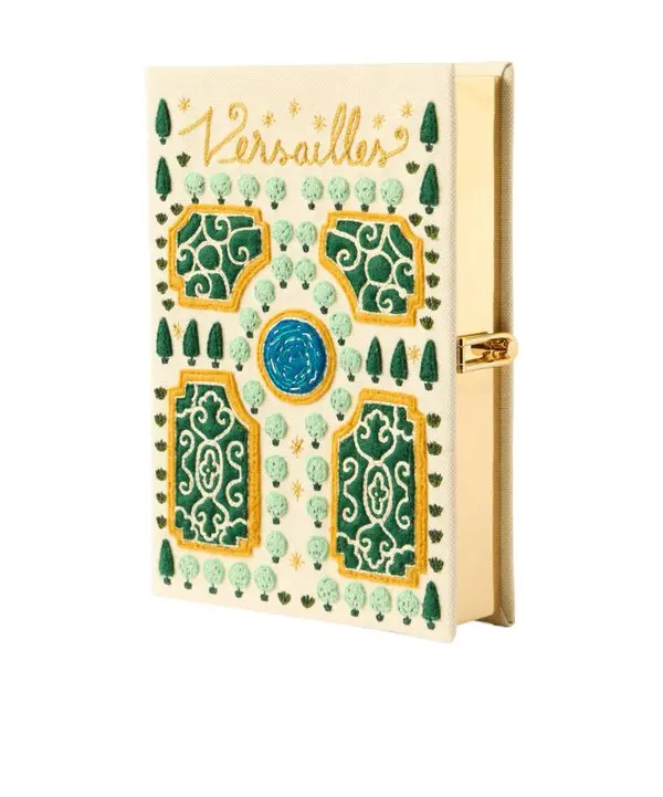OLYMPIA LE-TAN Versailles Appliquéd Embroidered Canvas Clutch - Nude