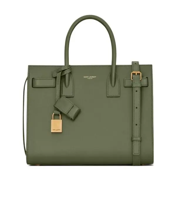 Saint Laurent Sac De Jour Baby Carryall In Smooth Leather - Dark Green