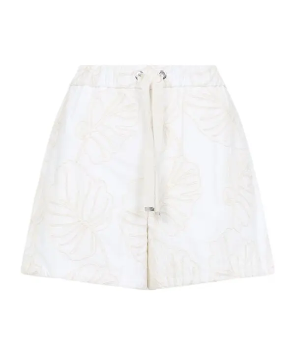 Moncler Leaf Printed Drawstring Shorts