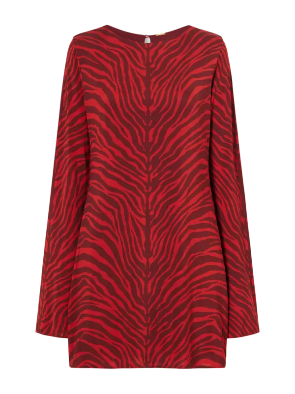 CALA DE LA CRUZ Maisha Animal-print Stretch-jersey Mini Dress - Red