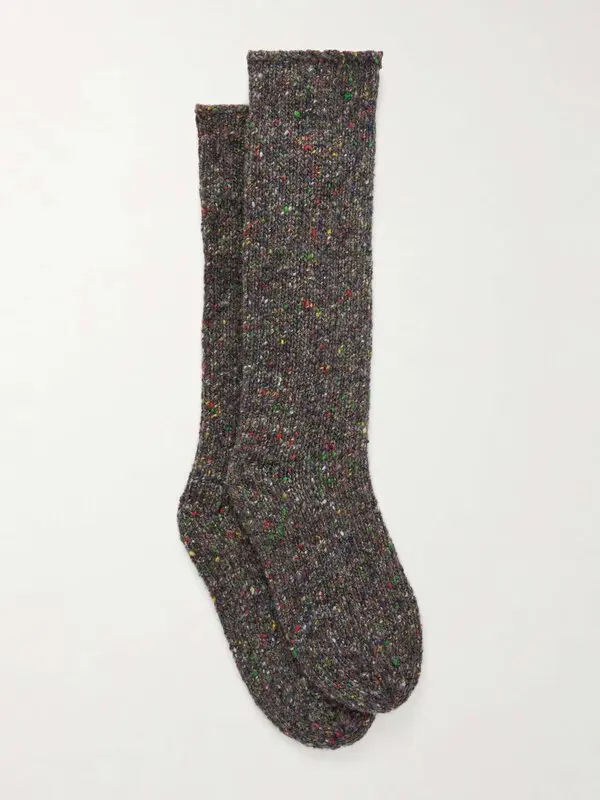 Gabriela Hearst Stela Ribbed Cashmere-blend Socks - Gray