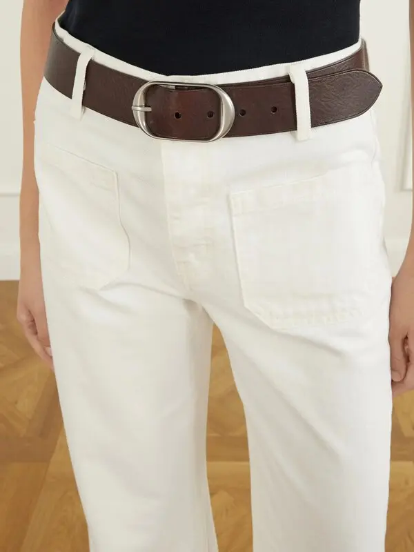 NILI LOTAN Leather Belt - Brown