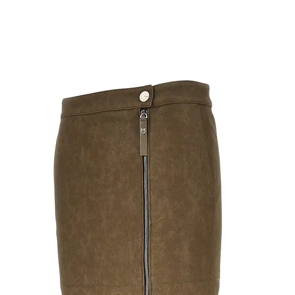 Pinko Faux Nubuck Leather Pencil Skirt