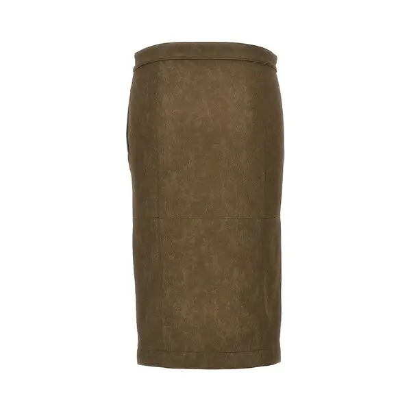 Pinko Faux Nubuck Leather Pencil Skirt