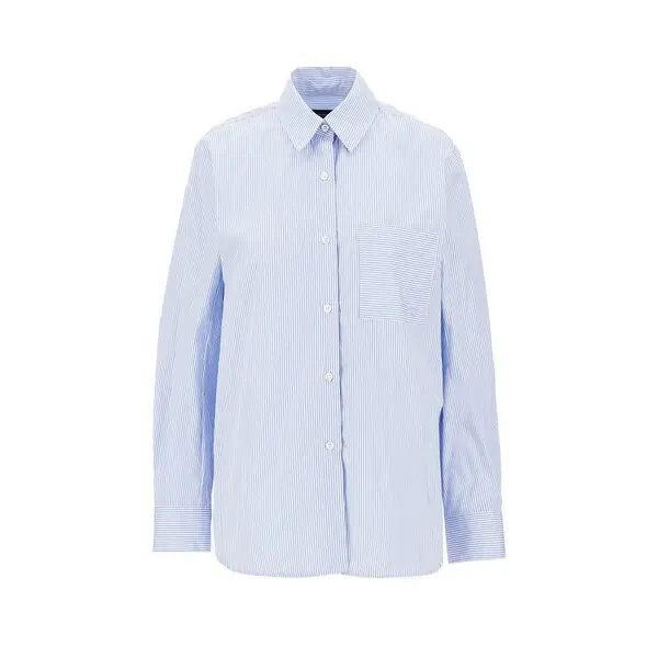Emporio Armani Striped Poplin Shirt - Blue