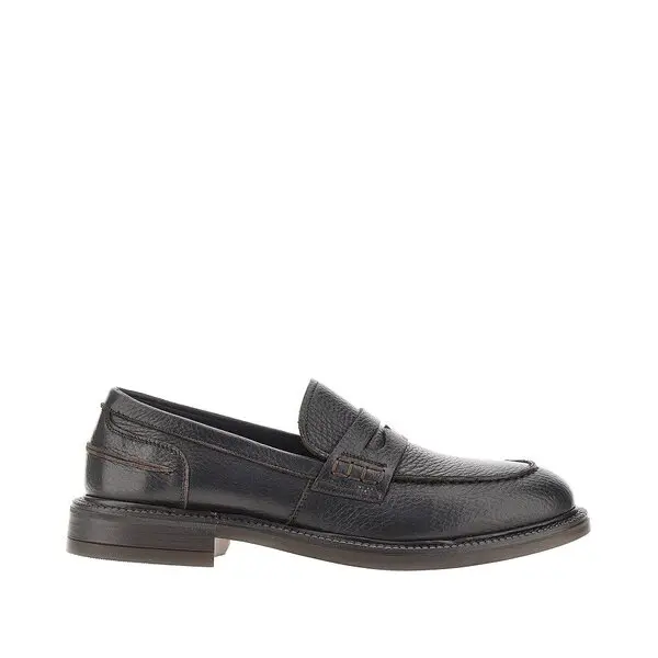 JUAN LACARCEL BY CALCE Grained Leather Loafers - Brown