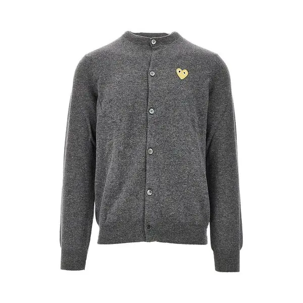 Play Comme Des Garcon Heart Patch Wool Cardigan An