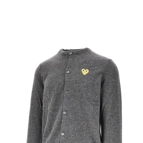 Play Comme Des Garcon Heart Patch Wool Cardigan An