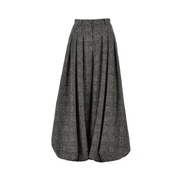 Emporio Armani Prince Of Wales Wide-leg Pants - Grey