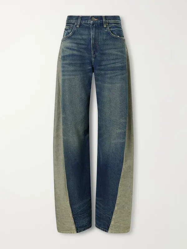 HAIKURE Clyde Double Vintage Mid-rise Wide-leg Jeans - Blue