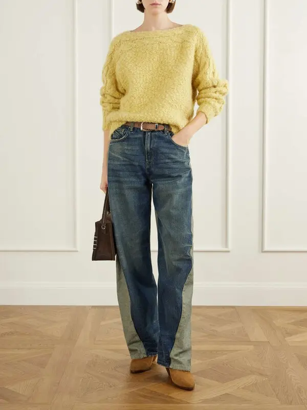 HAIKURE Clyde Double Vintage Blue Mid-rise Wide-leg Jeans