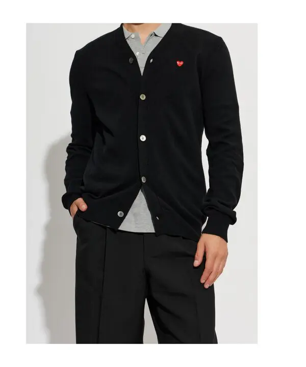 Play Comme Des Garcon Comme Des Garçons Play Logo-patch Buttoned Cardigan