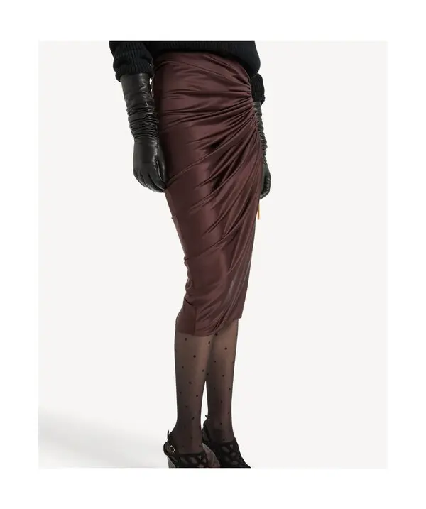 Balmain Flowing Jersey Midi Skirt With Slit