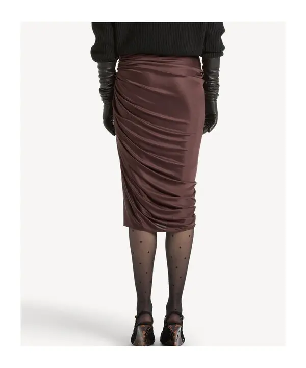Balmain Flowing Jersey Midi Skirt With Slit