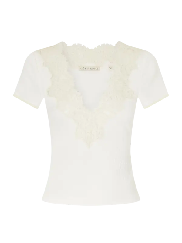 DÔEN Nalia Lace-trimmed Organic Cotton T-shirt - White