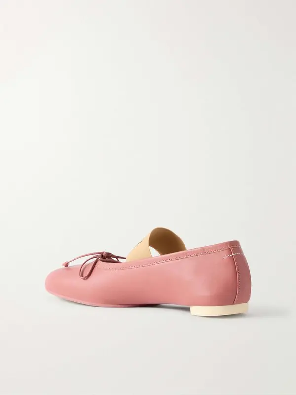 MAISON MARGIELA Bow-detailed Leather Ballet Flats