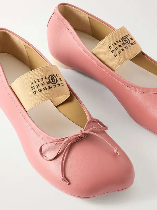 MAISON MARGIELA Bow-detailed Leather Ballet Flats