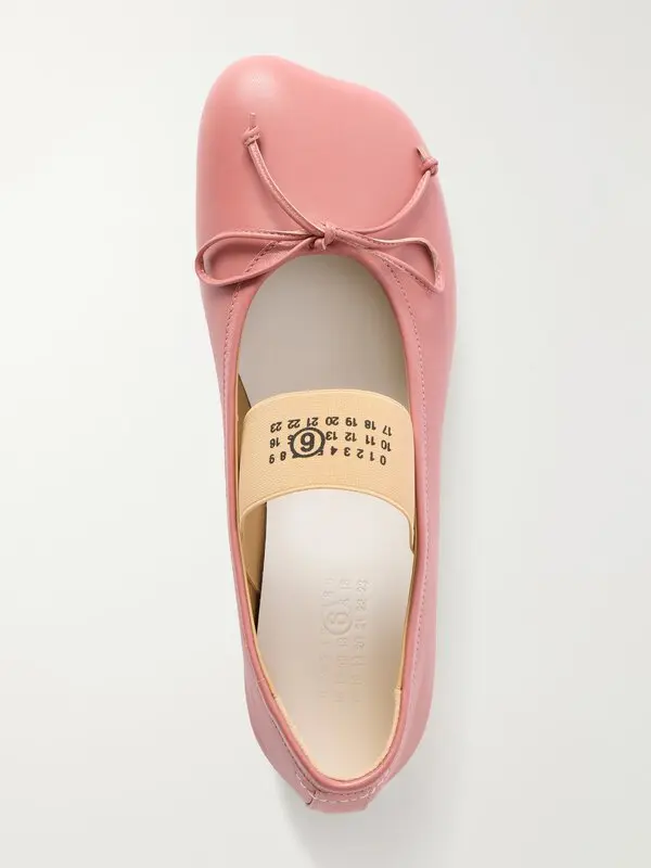 MAISON MARGIELA Leather Ballet Flats With Bow Detailing