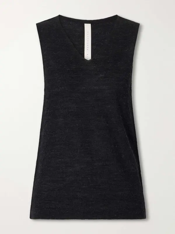 LAUREN MANOOGIAN Alpaca And Merino Wool-blend Cami - Black