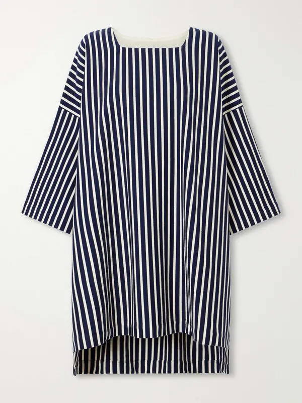 LES VACANCES D'IRINA Mariniere Striped Cotton Mini Dress