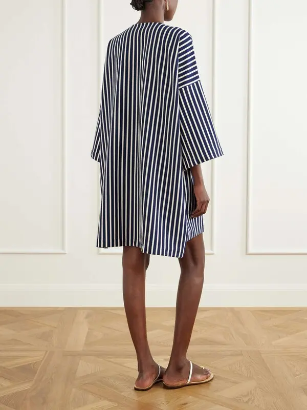 LES VACANCES D'IRINA Mariniere Striped Cotton Mini Dress