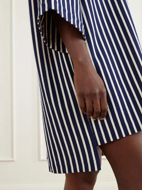LES VACANCES D'IRINA Mariniere Striped Cotton Mini Dress
