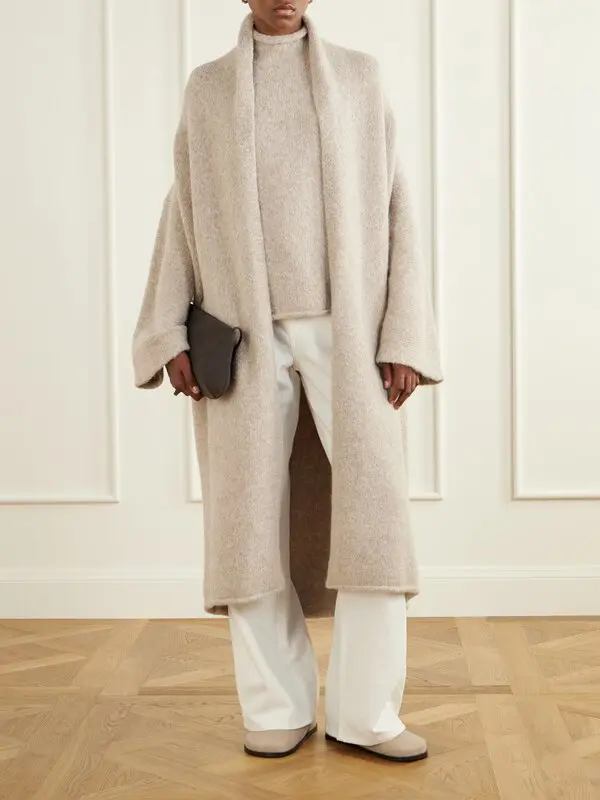 LAUREN MANOOGIAN Alpaca-blend Shawl Collar Cardigan