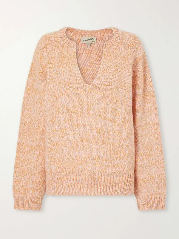 SANDERLAK Melange Alpaca And Wool-blend Sweater