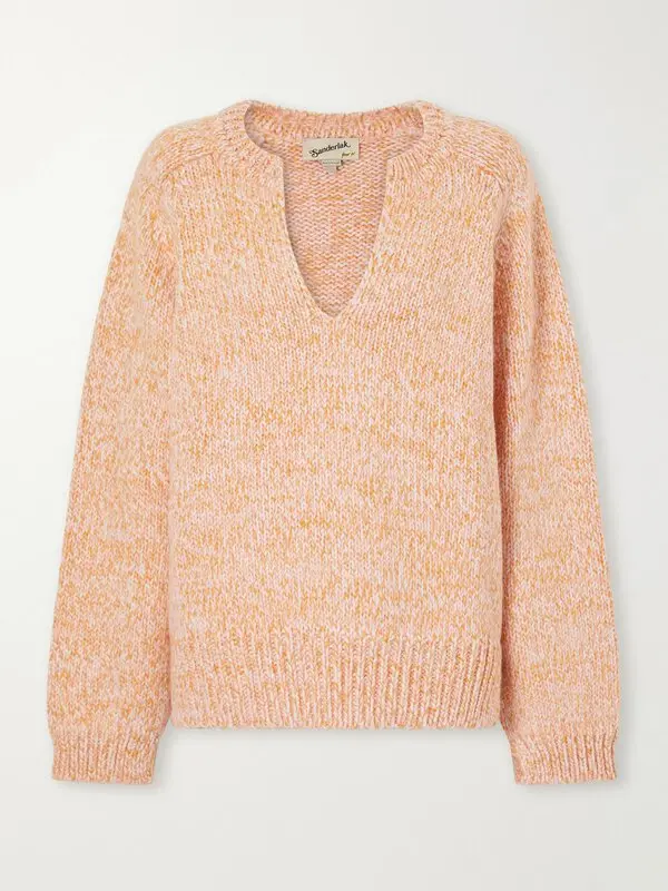 SANDERLAK Sandrlak Melange Alpaca And Wool-blend Sweater - Orange