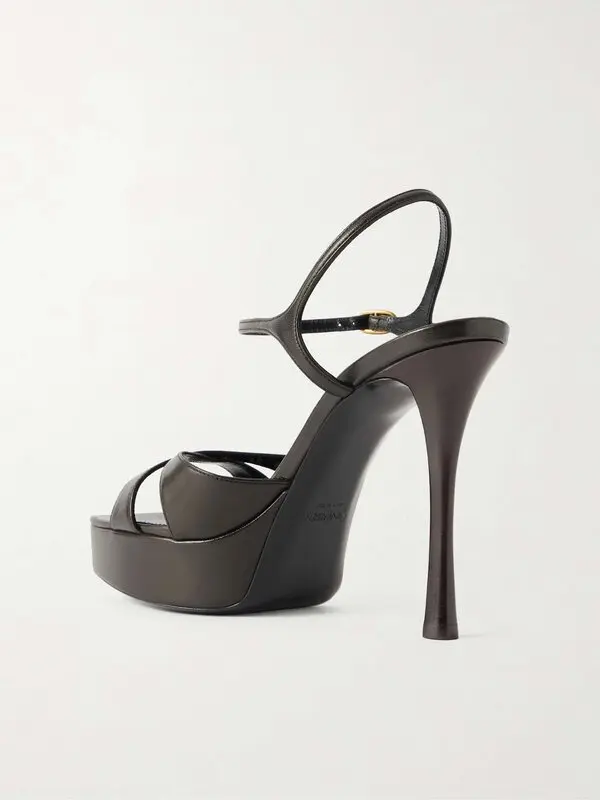 Saint Laurent Debbie Leather Platform Sandals