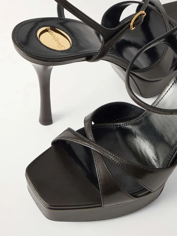 Saint Laurent Debbie Leather Platform Sandals