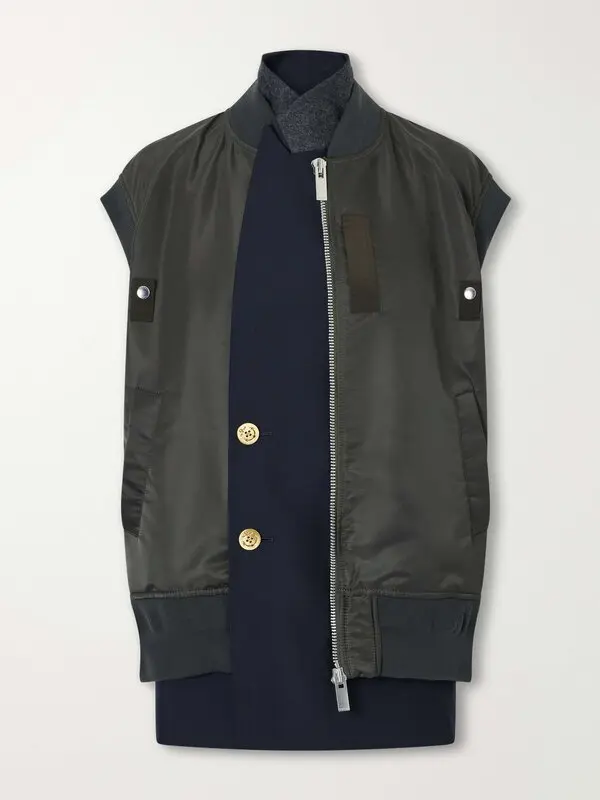 Sacai Button-embellished Twill Vest