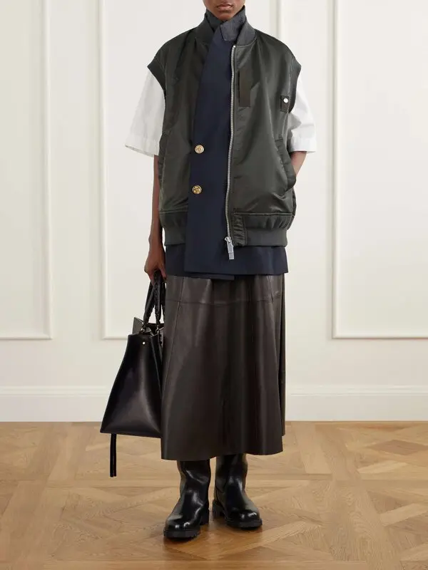 Sacai Button-embellished Twill Vest