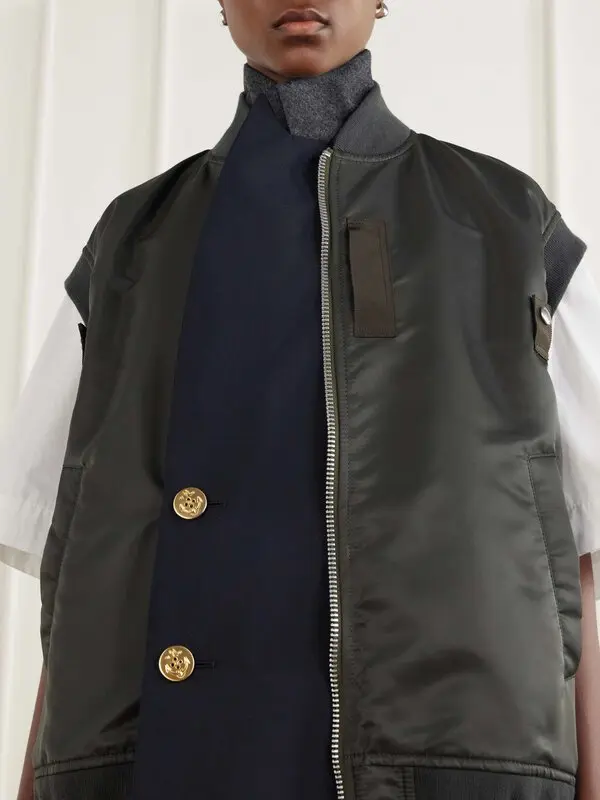 Sacai Button-embellished Twill Vest
