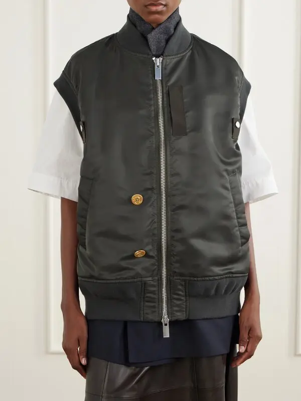 Sacai Button-embellished Twill Vest