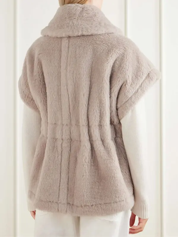 Max Mara Newabavo Belted Alpaca, Wool And Silk-blend Cape