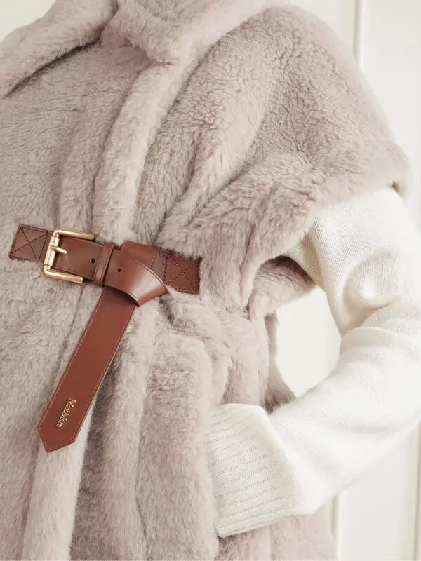 Max Mara Newabavo Belted Alpaca, Wool And Silk-blend Cape