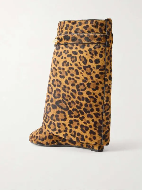 Givenchy Shark Animal-print Calf Hair Ankle Boots