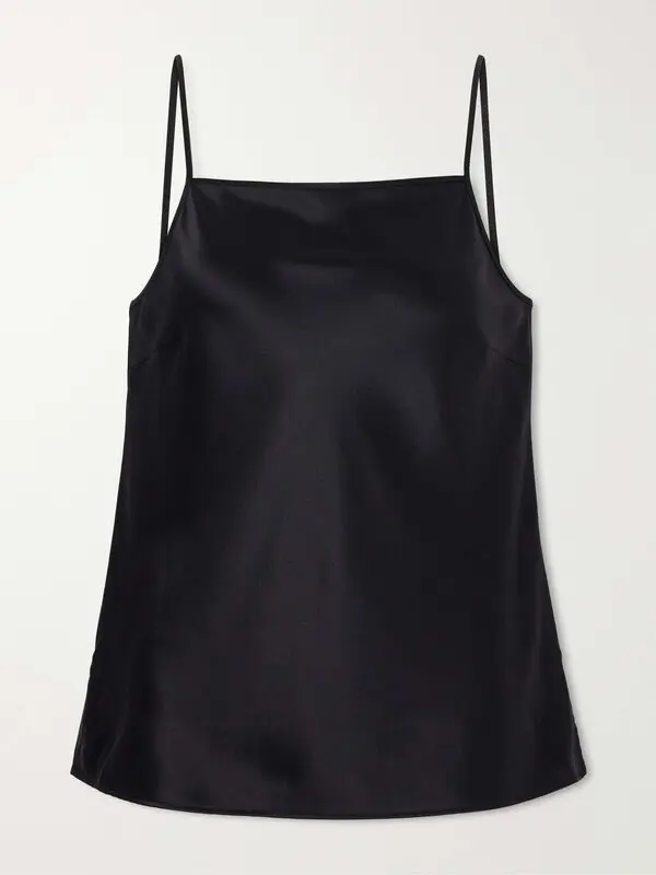 JOSEPH Cloe Silk-satin Top - Black