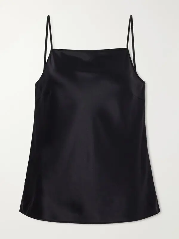 JOSEPH Cloe Silk-satin Top - Black