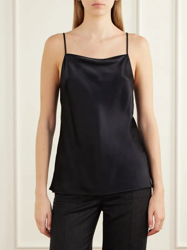 JOSEPH Cloe Silk-satin Top - Black