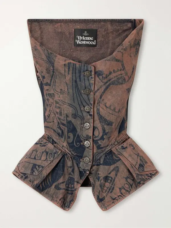 VIVIENNE WESTWOOD Printed Organic Denim Cami - Brown