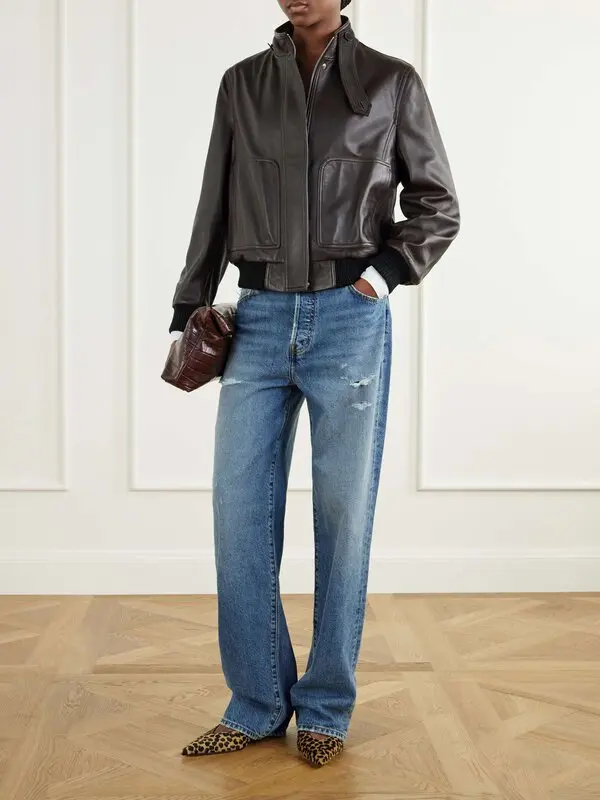 Eterne Saint Boyfriend Distressed Mid-rise Straight-leg Jeans