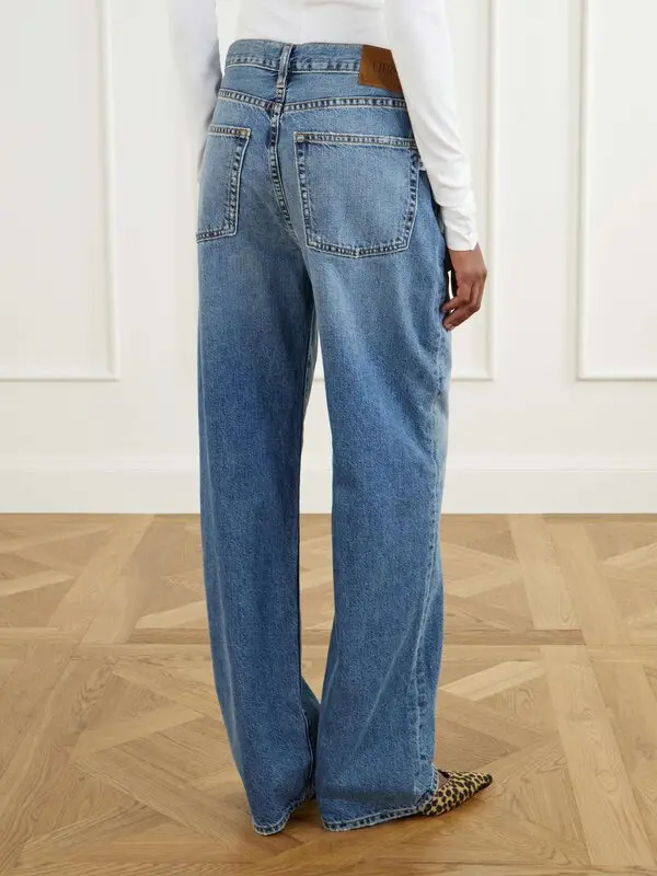 Eterne Saint Boyfriend Distressed Mid-rise Straight-leg Jeans
