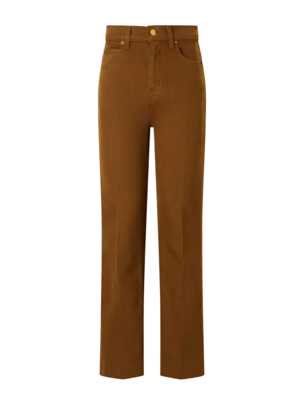 JAMIE HALLER The Kenickie Blind Crease High-waist Straight-leg Jeans - Brown