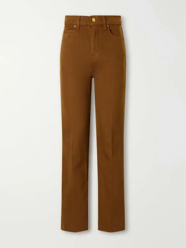 JAMIE HALLER The Kenickie Blind Crease High-waist Streight-leg Jeans - Camel